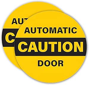 Amazon.com: eDesign Caution Automatic Door Sticker - 6 Inches Diameter ...