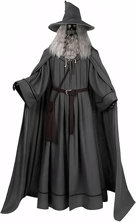 Amazon.com: Foyacos Adult Lord Rings Grey Wizard Costume Mens Wizard ...