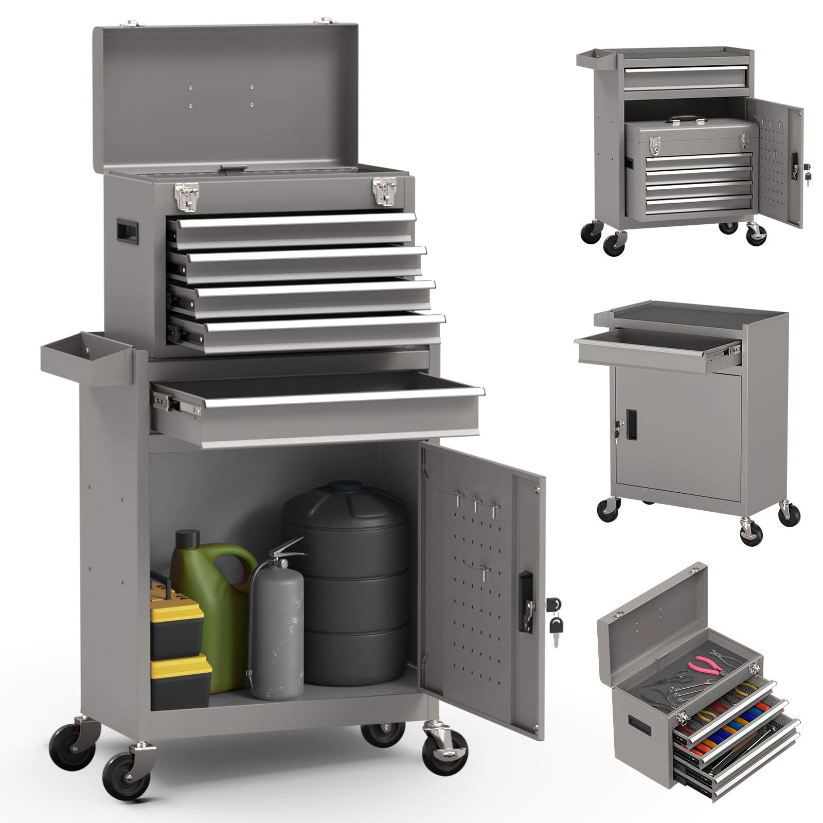 Amazon.com: DYneeds 5-Drawer High Capacity Rolling Tool Chest ...