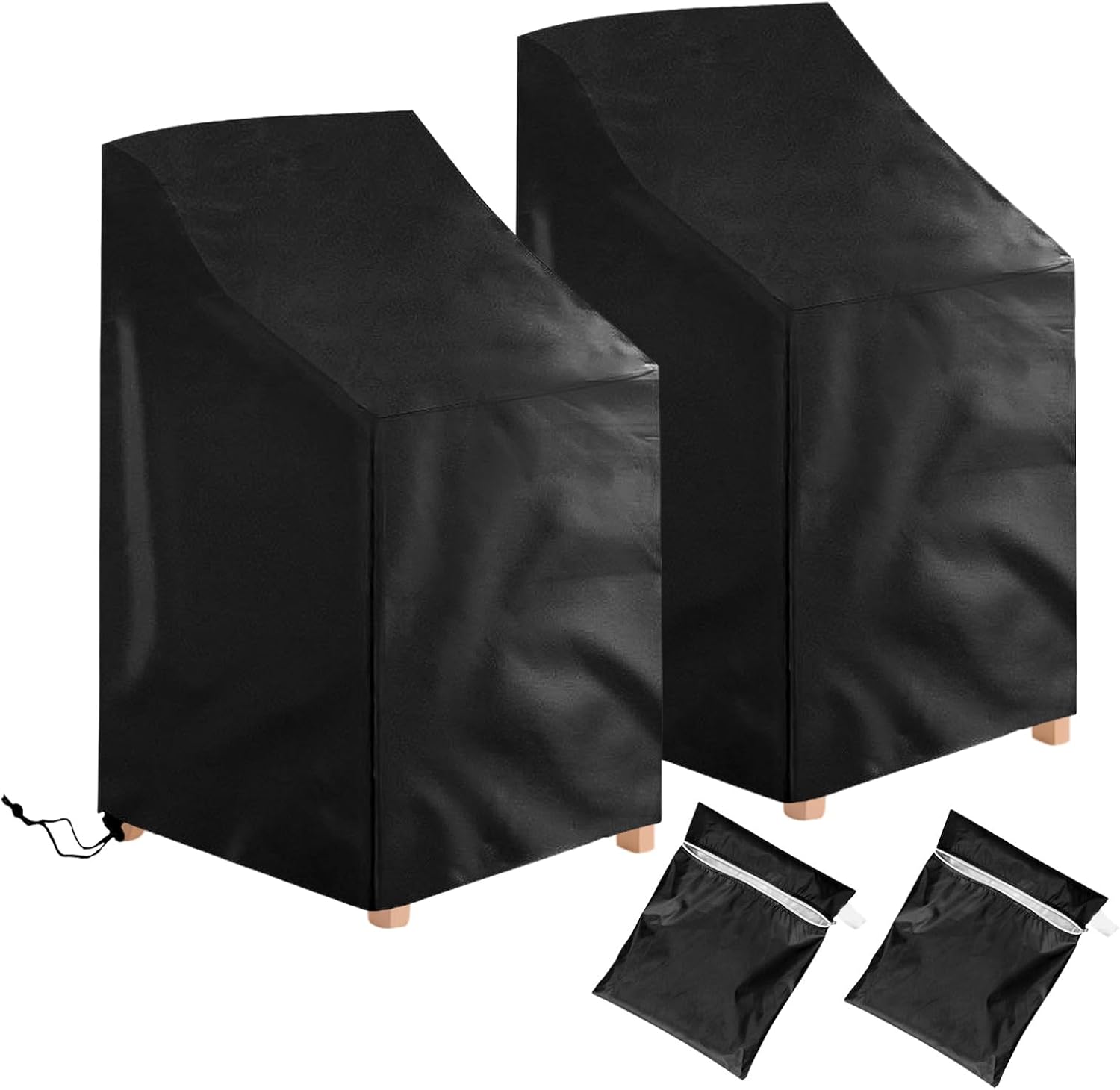 Ricyea 2Pcs Garden Stacking Chair Cover Waterproof 210D Oxford Garden ...