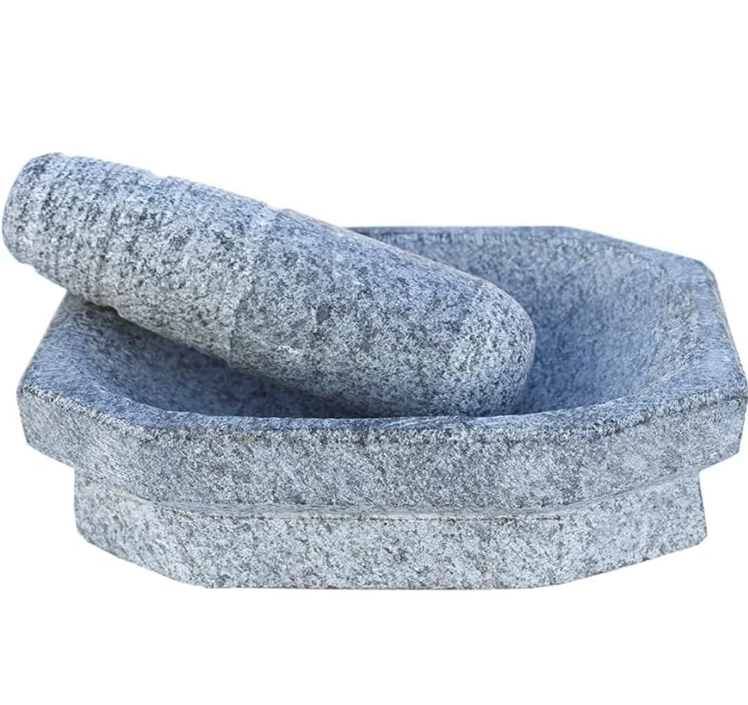 Subaa Kalvam Stone Mortar and Pestle Set Masher Khalbatta Kharal Musal ...