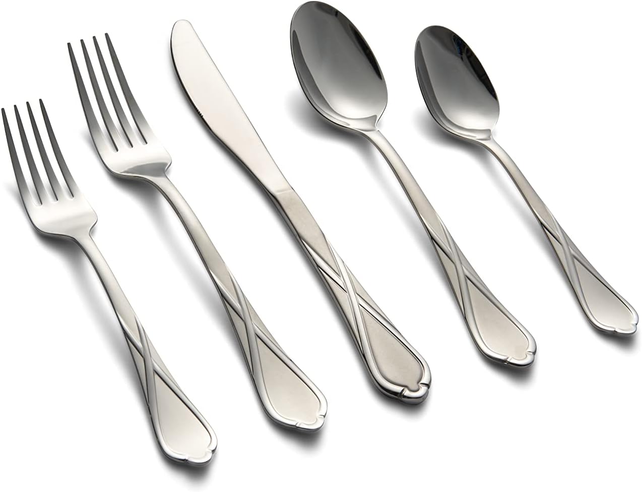 Amazon.com | Cambridge Silversmiths Heather Sand 20-Piece Flatware ...