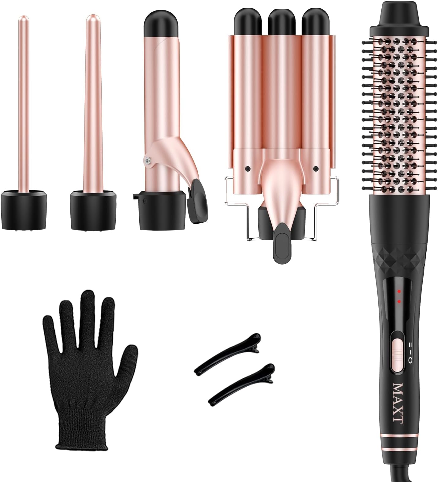 Amazon.com : Wavytalk 5 in 1 Curling Iron Set + 1 Inch Negative Ion ...