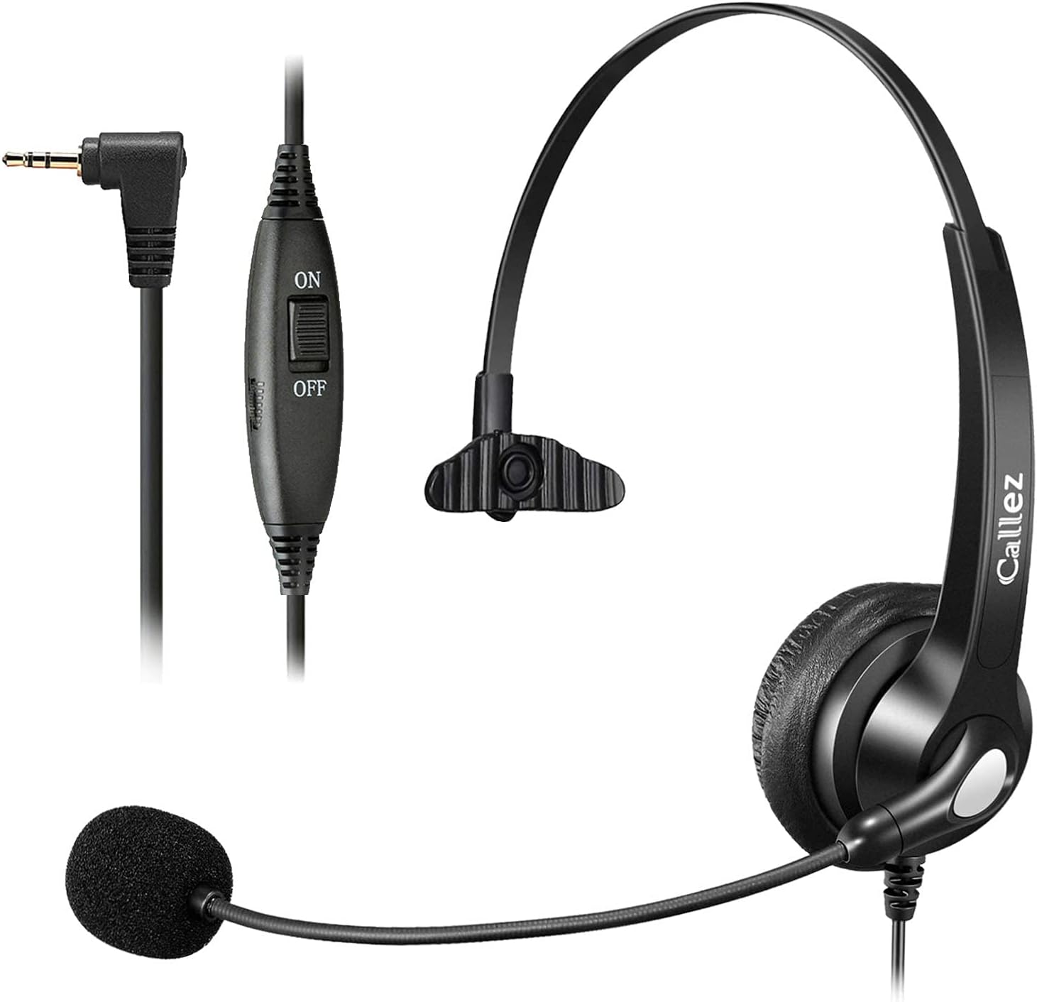 2.5mm Telephone Headset with Microphone Noise Cancelling, Cordless ...