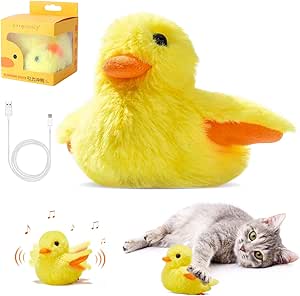 Havenfly Interactive Cat Toys Duck for Indoor Cats-USB Rechargeable ...