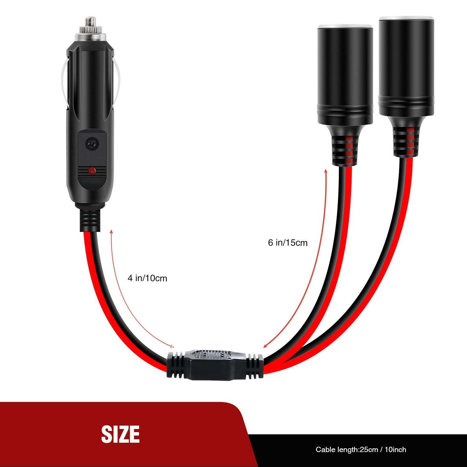 Snapklik.com : Car Cigarette Lighter Splitter Plug Socket 2