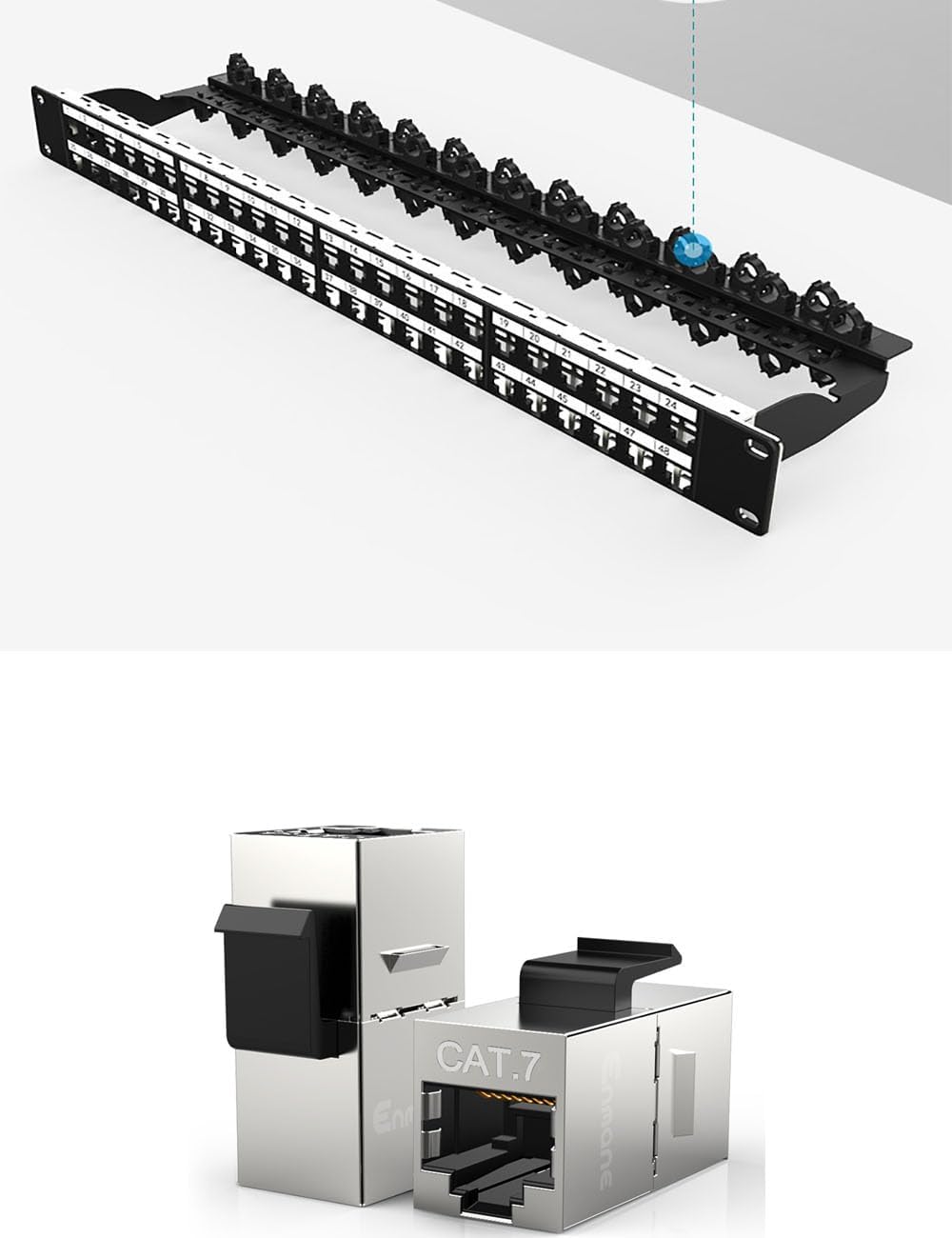 Amazon.com: Enmane 48Port Blank Keystone Patch Panel Rackmount&Wall ...