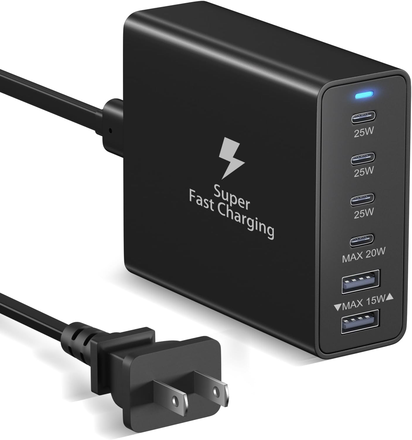 Amazon.com: 125W USB C Super Fast Charger Block, Excgood 6-Port GaN USB ...