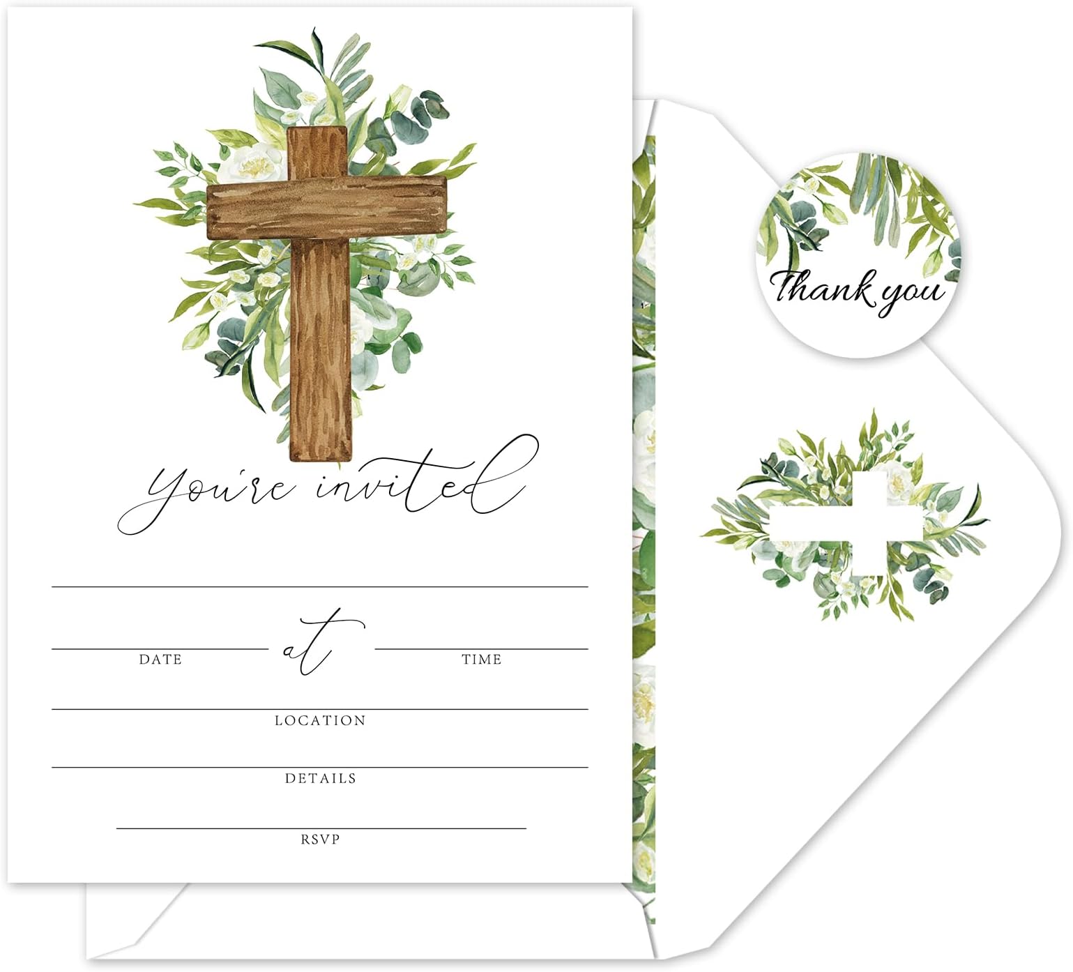 Amazon.com : FYSUIMU 25 Sets Funeral Invitation with Envelopes Stickers ...