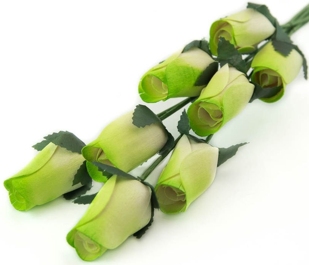 White Roses With Green Tips