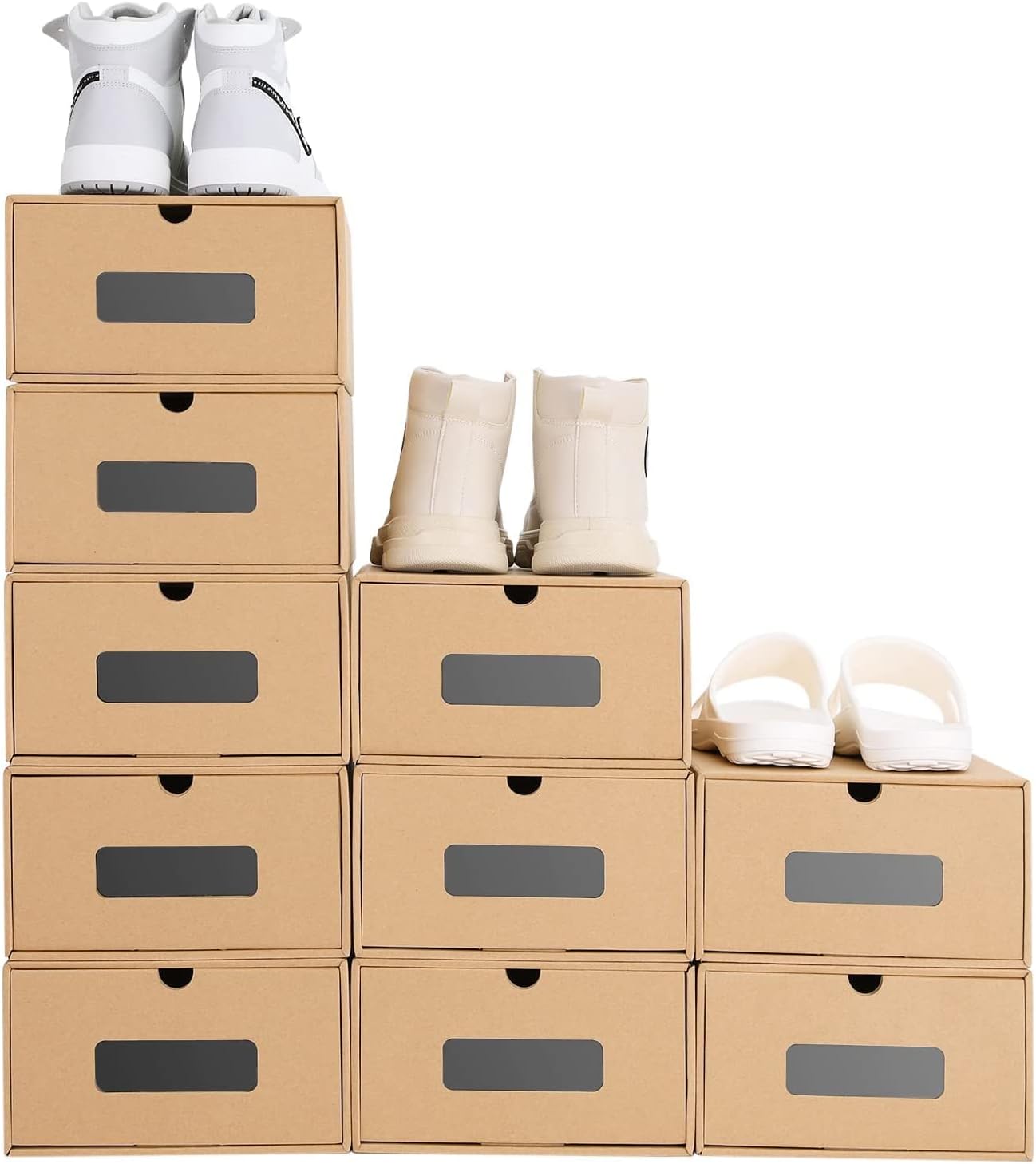 Amazon.com: 24 Pack Cardboard Shoe Storage Boxes 13.8 x 9.3 x 5.3 ...