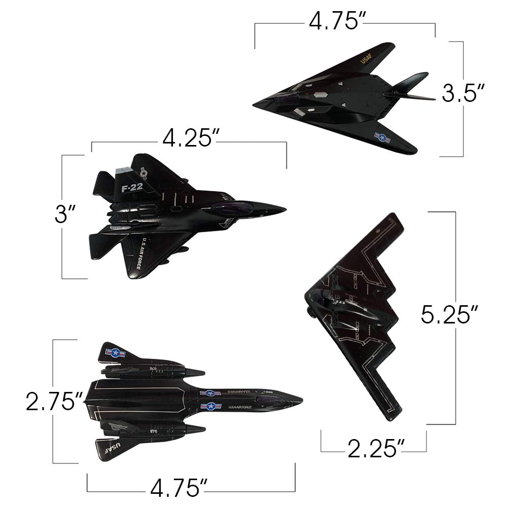 ArtCreativity Diecast Stealth Bomber Toy Jets with Pullback Mechanism ...