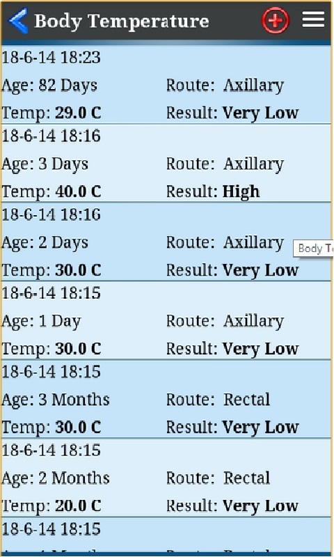 Body Temperature - App on Amazon Appstore