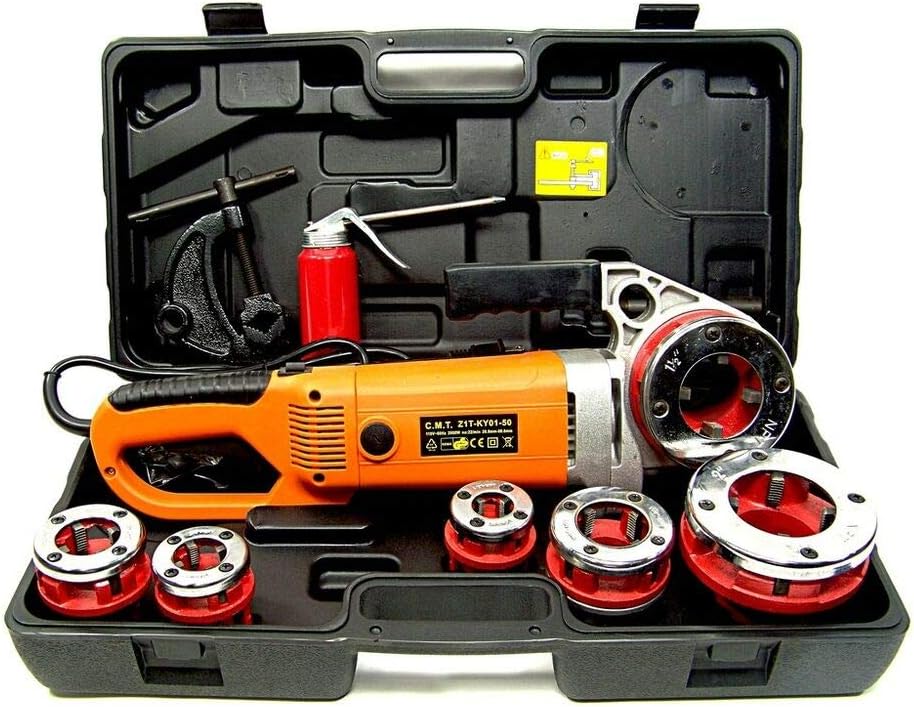 Amazon.com: NEW 2000W Portable Electric Pipe Threader 6 Dies Threading Machine 1/2" to 2" HD ...