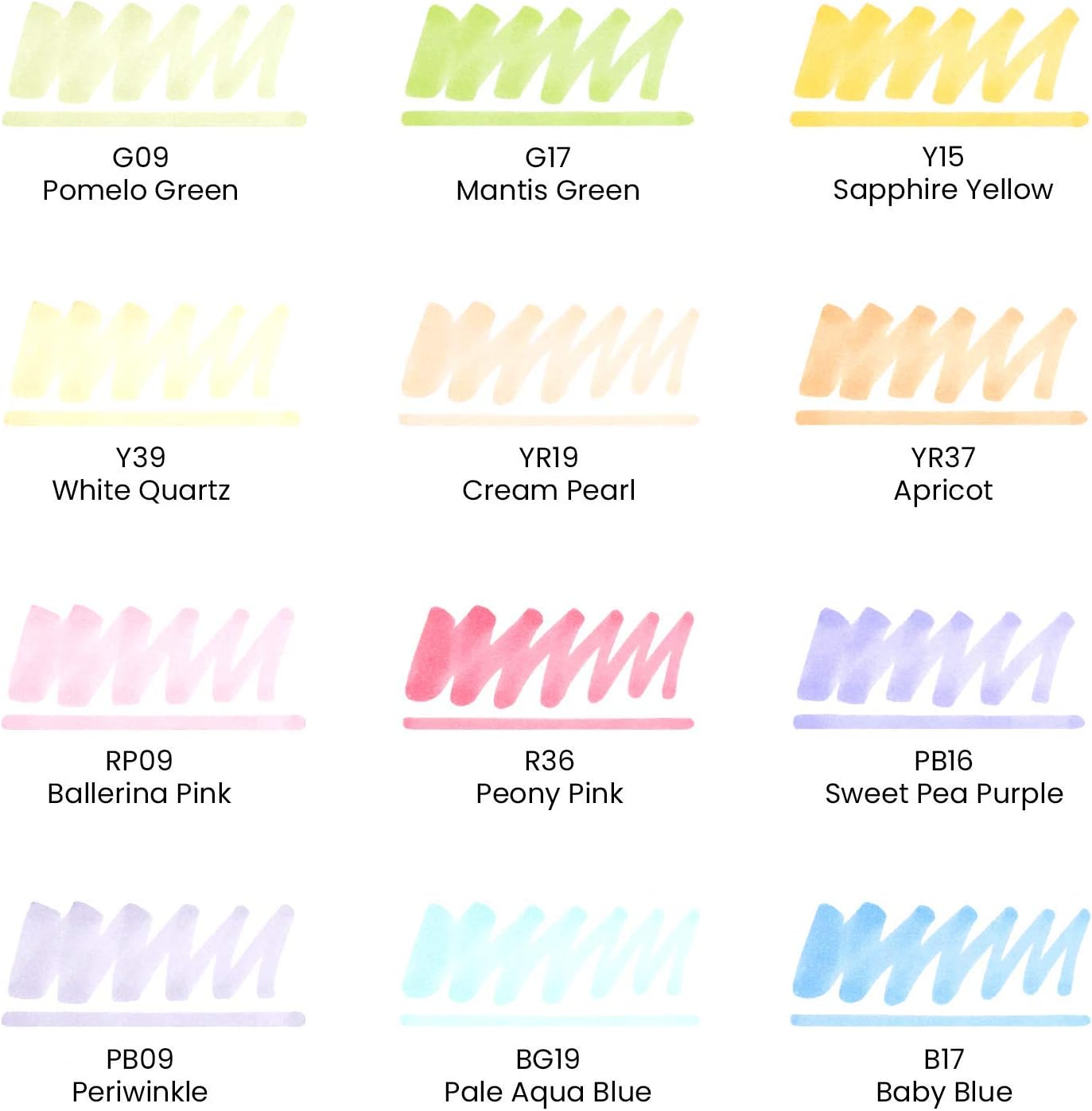 Arteza Alcohol Marker Pens, 12 Pastel Colours, Dual Tip Art Markers ...