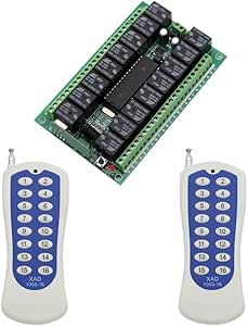 eMylo DC 12V Wireless Remote Control Momentary Light Switch 16CH 433Mhz ...