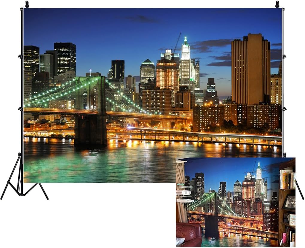 Amazon.com : AOFOTO 7x5ft New York City Brooklyn Bridge Background ...