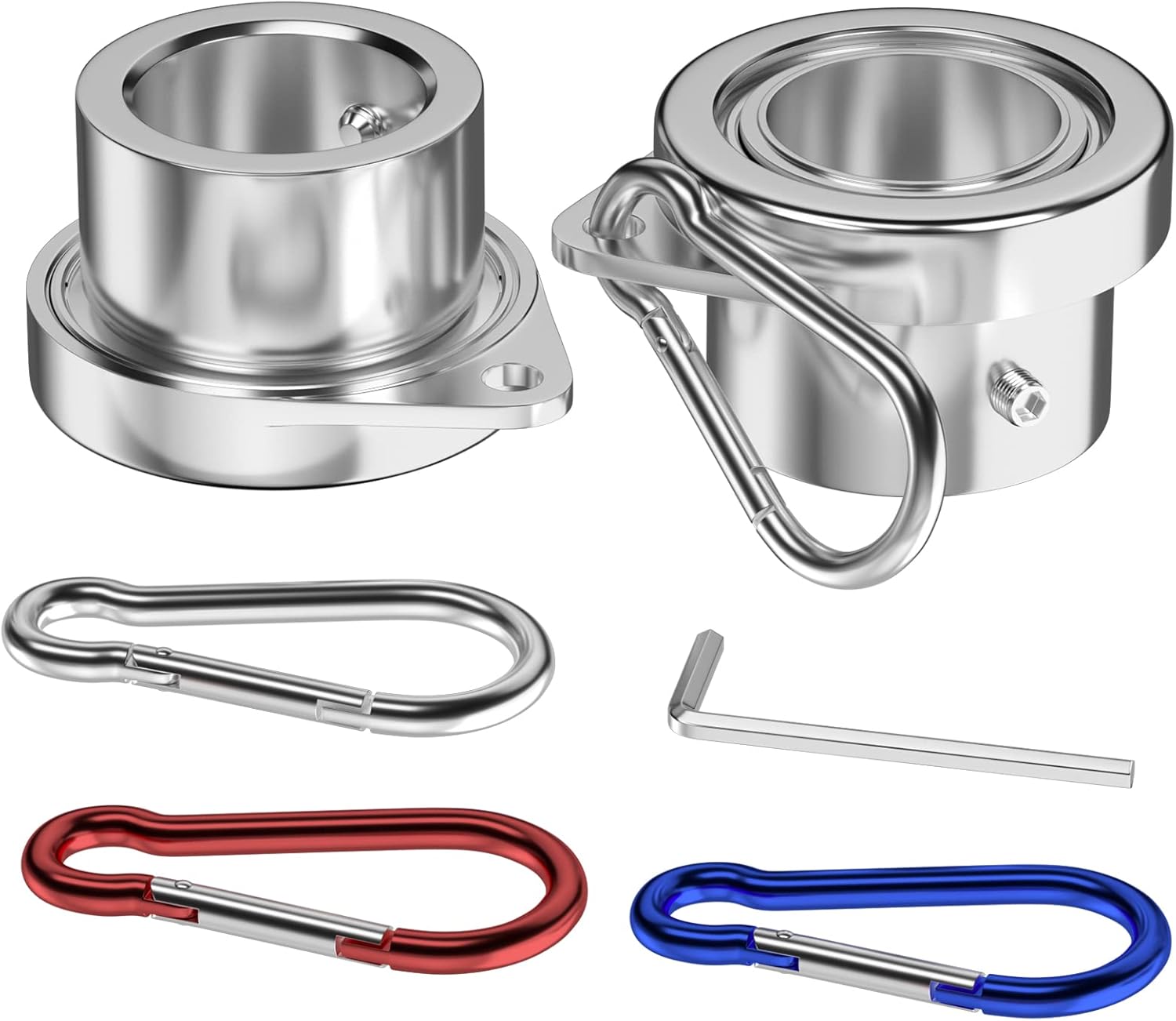 Amazon.com : ZMTECH Pair of Silver Metal Flag Pole Rings with Colored ...