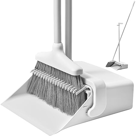 Amazon.com: Hibaby Broom with Dustpan Combo Set, 54" Long Handle Broom ...