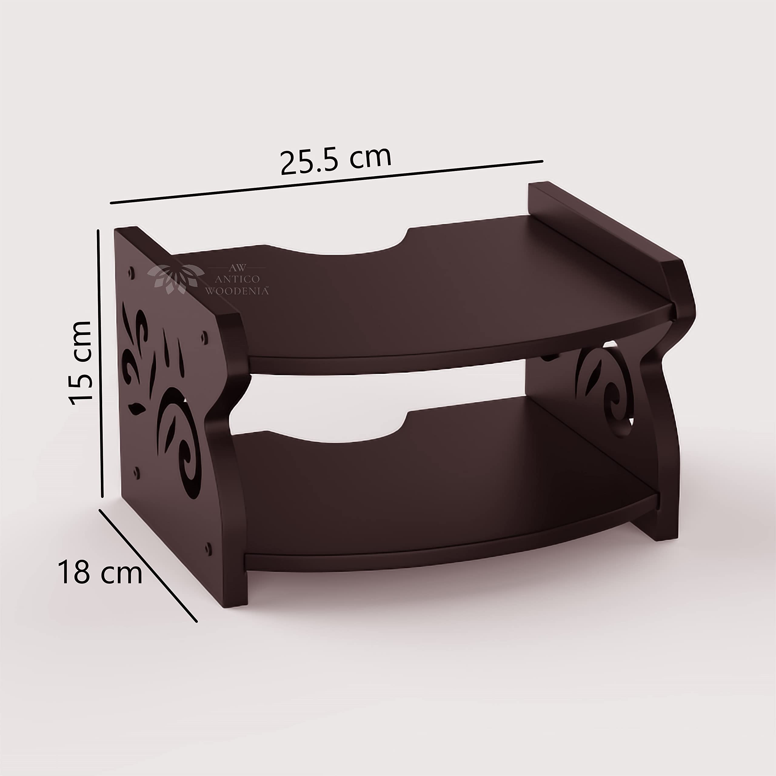 Buy ANTICO WOODENIA® Equi-Triplo Set Top Box Stand, Wall Shelf, Bracket ...