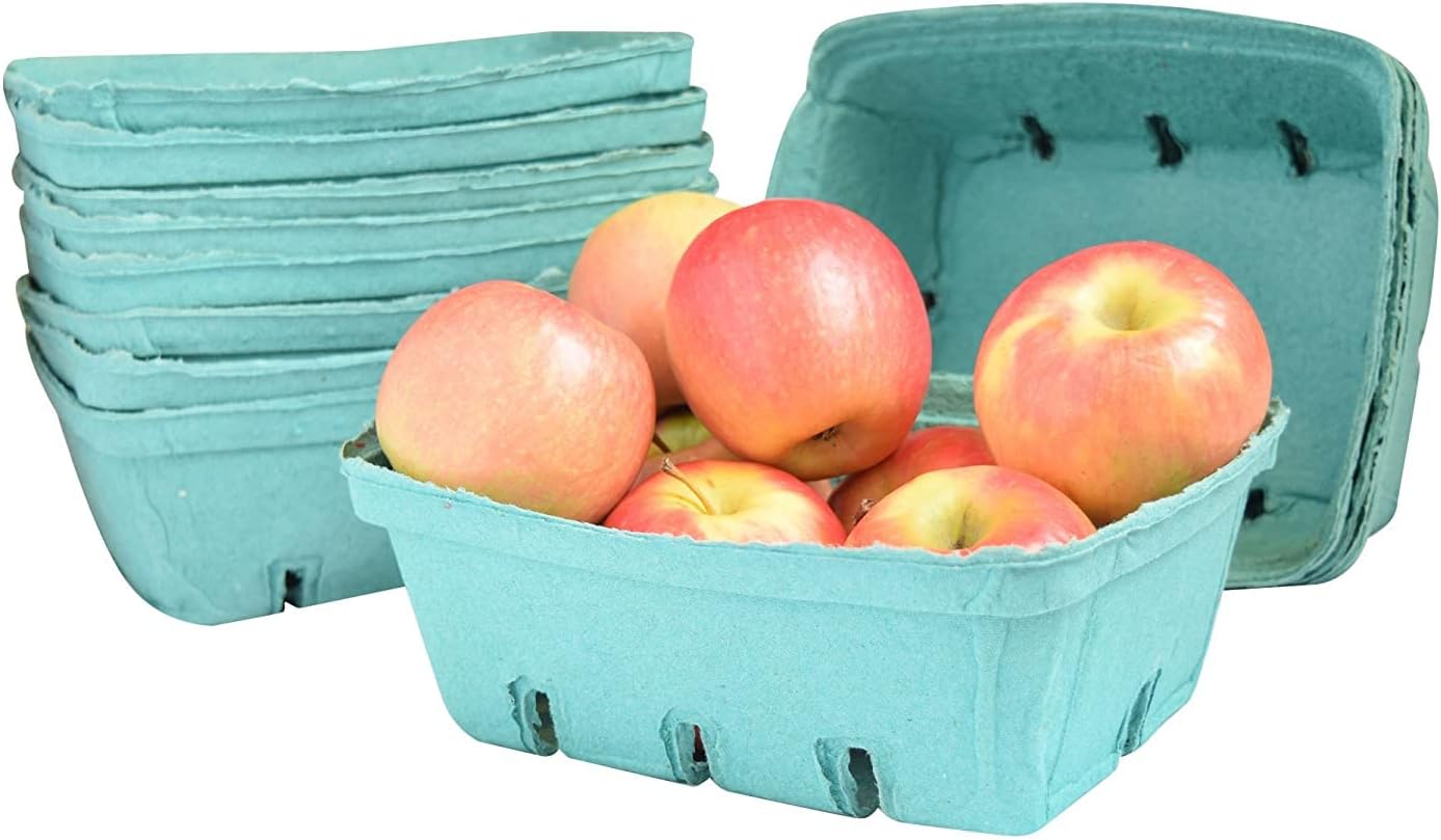 Amazon.com: 25 Pack Green Molded Pulp Fiber Berry/Produce 1.5 Quart ...