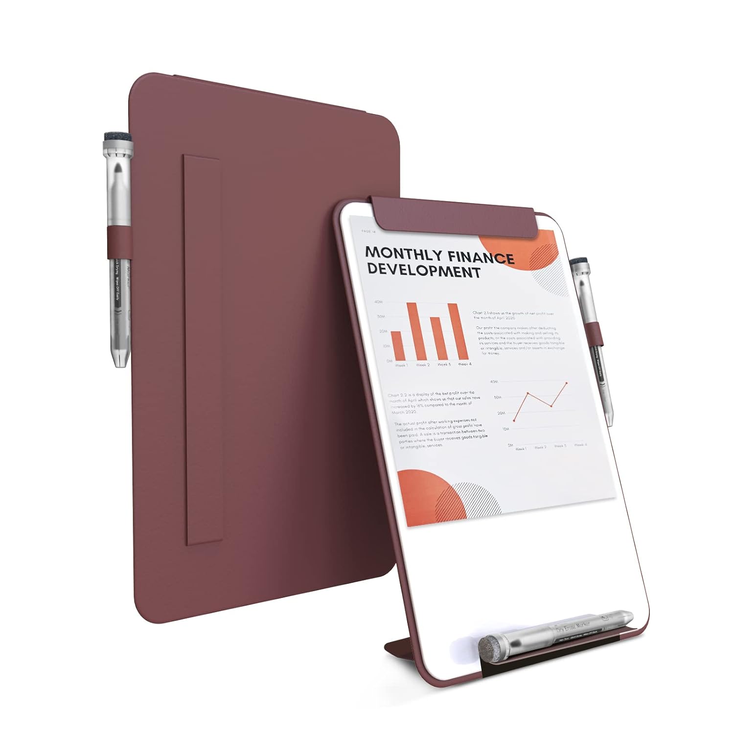 TOWON Glass Desktop Whiteboard Stand, 13.5 x 8.5 inch Aesthetic Dry ...
