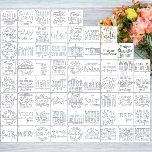 Amazon.com: 21pcs Christian Stencils for Crafts Reusable Motivational ...
