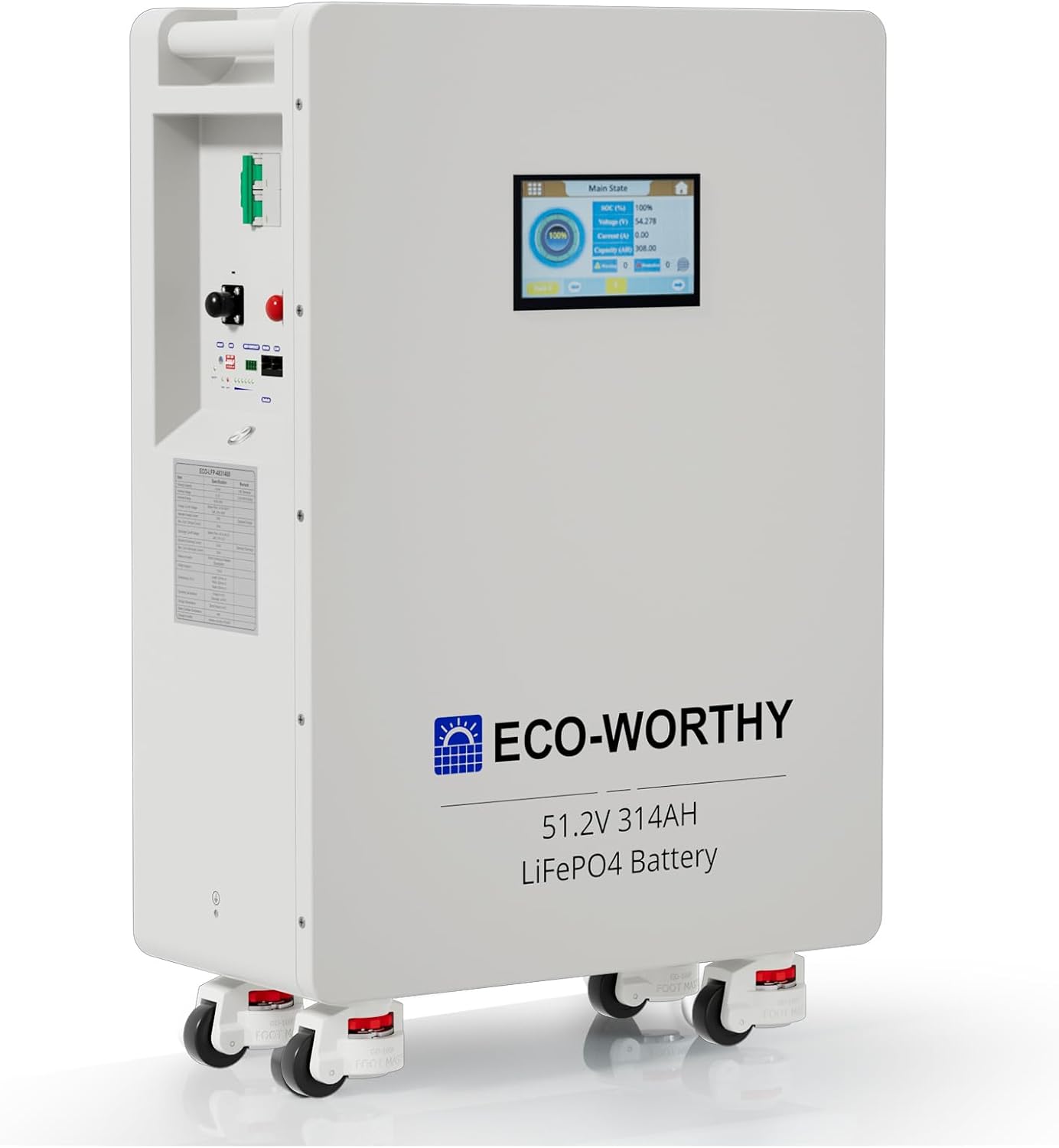 Amazon.com: ECO-WORTHY 48V 314Ah (V1) LiFePO4 Lithium Battery, 16.1kWh ...