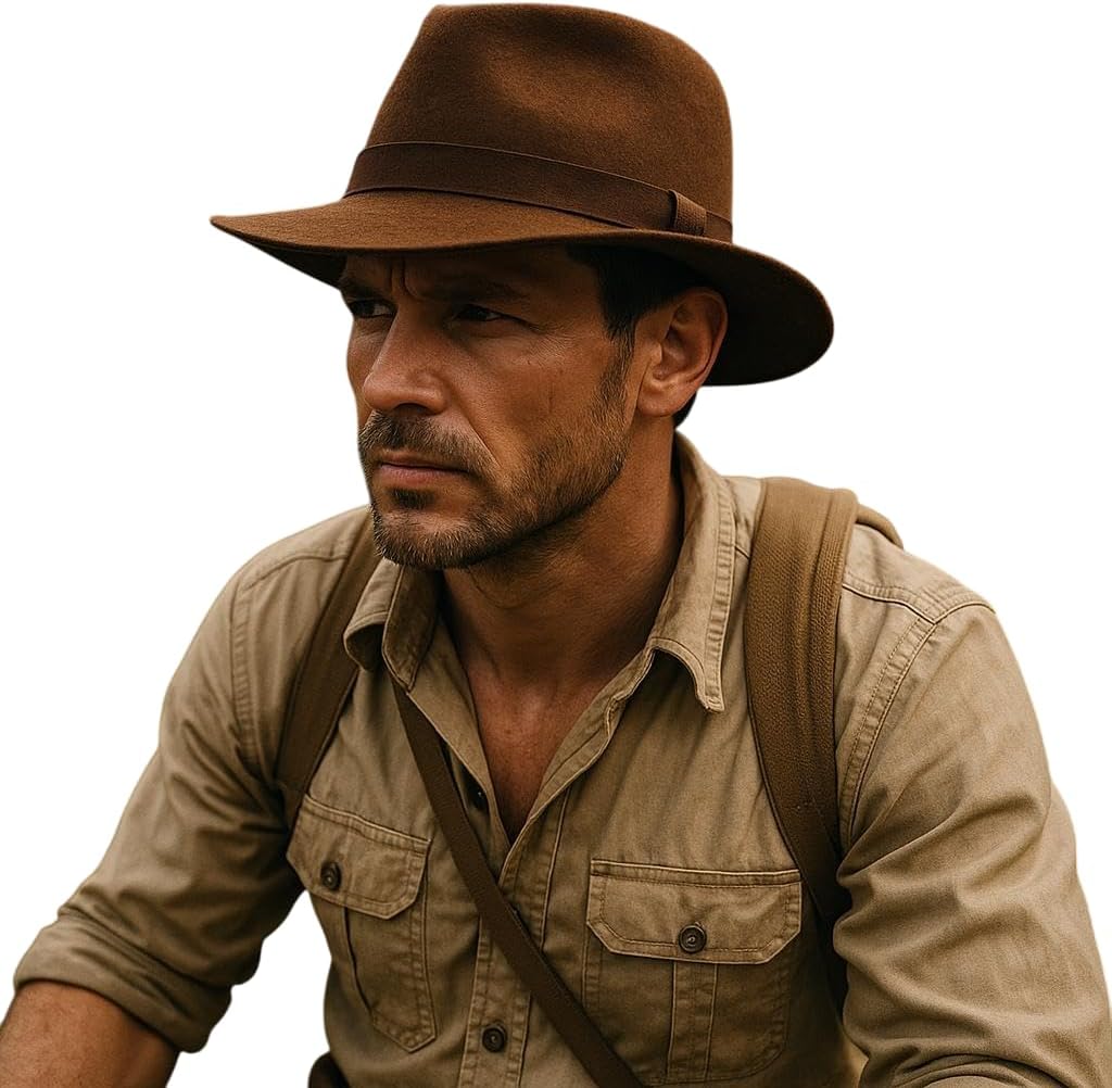 labreeze Brown Explorer Safari Hat, Classic Jungle Adventure Costume ...