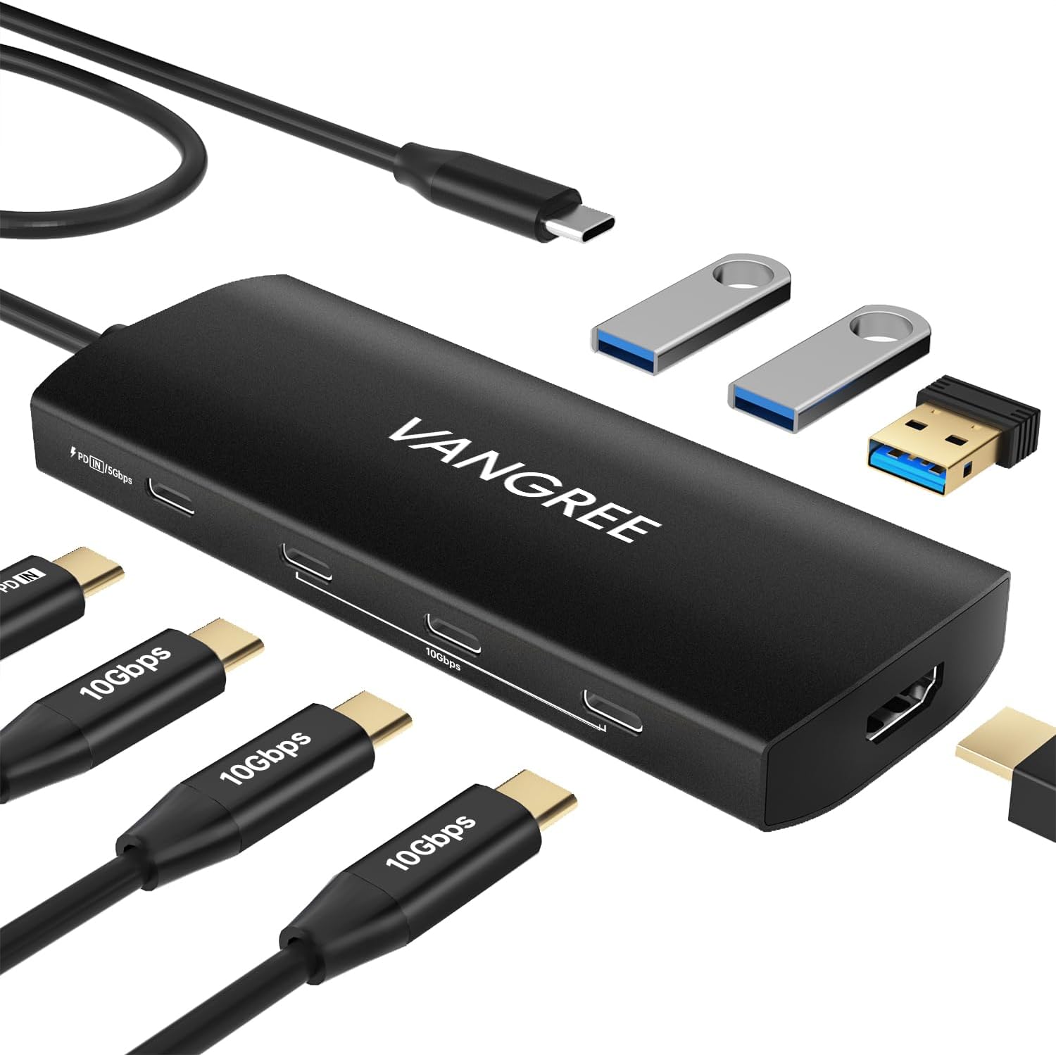 Amazon.com: USB C to USB C Hub-3 USB 3.2 Gen 2 Ports with 10Gbps, 4K ...