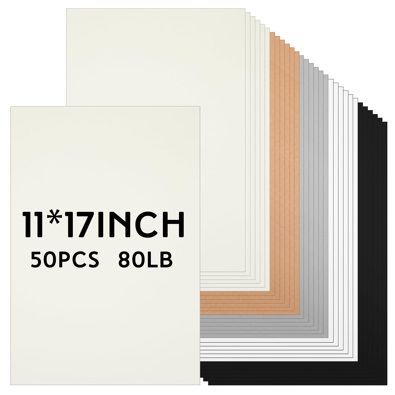 Amazon.com : Gersoniel 50 Sheets 11 x 17 Inch Large Colored Cardstock ...