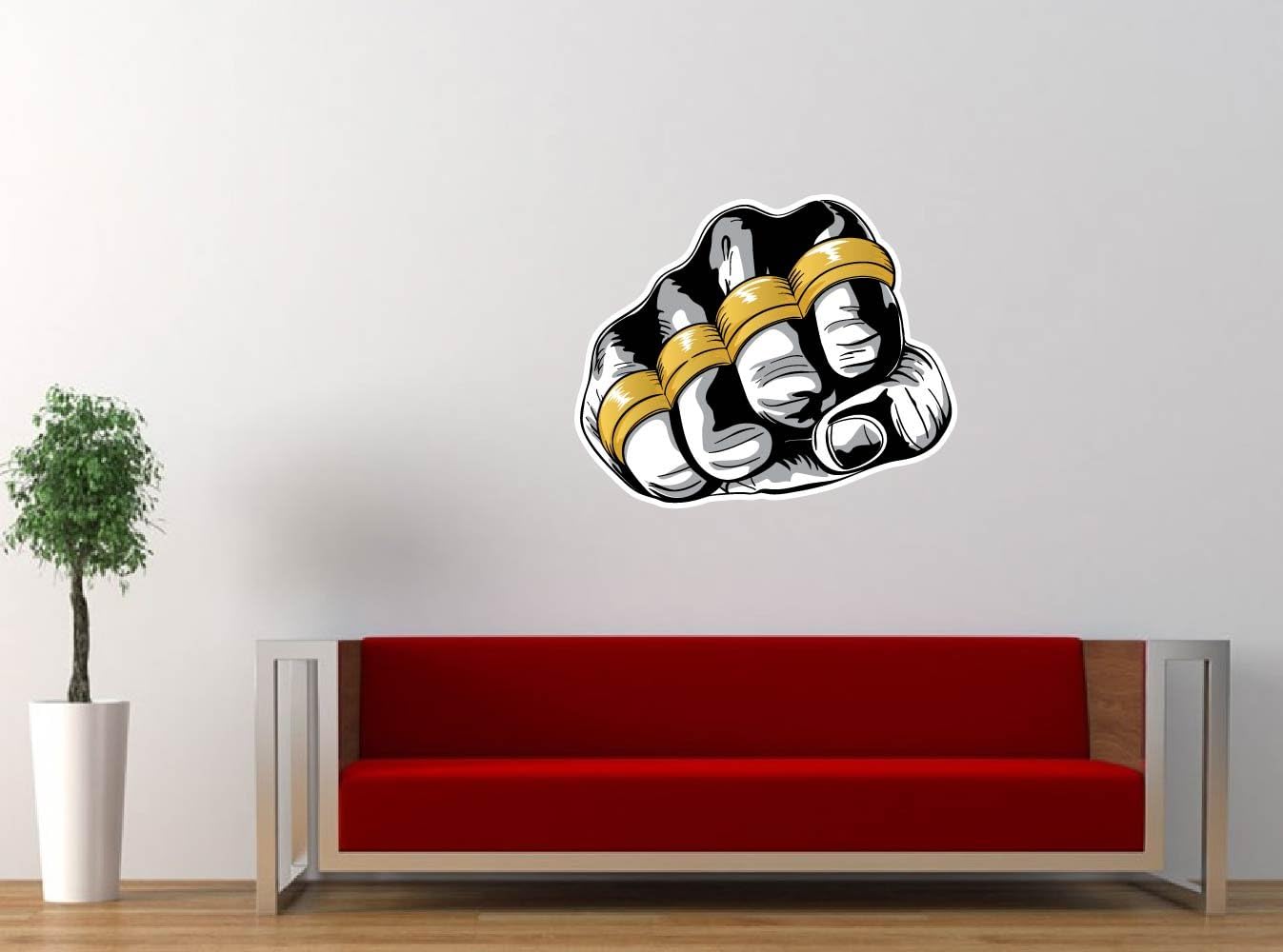 Amazon.com: Brass Knuckle Fist Vinyl Decal Sticker 20"x25" Wall ...