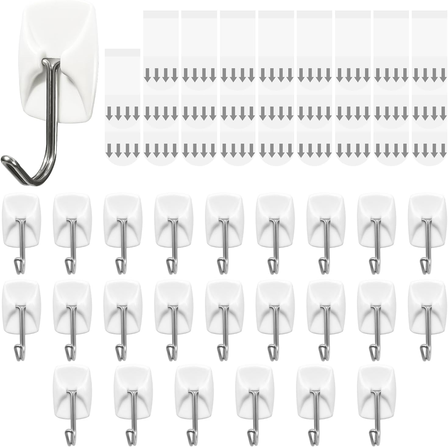 Amazon.com: TEOYNGU Small Wire Hooks for Wall 24 Hooks + 26 Adhesive ...