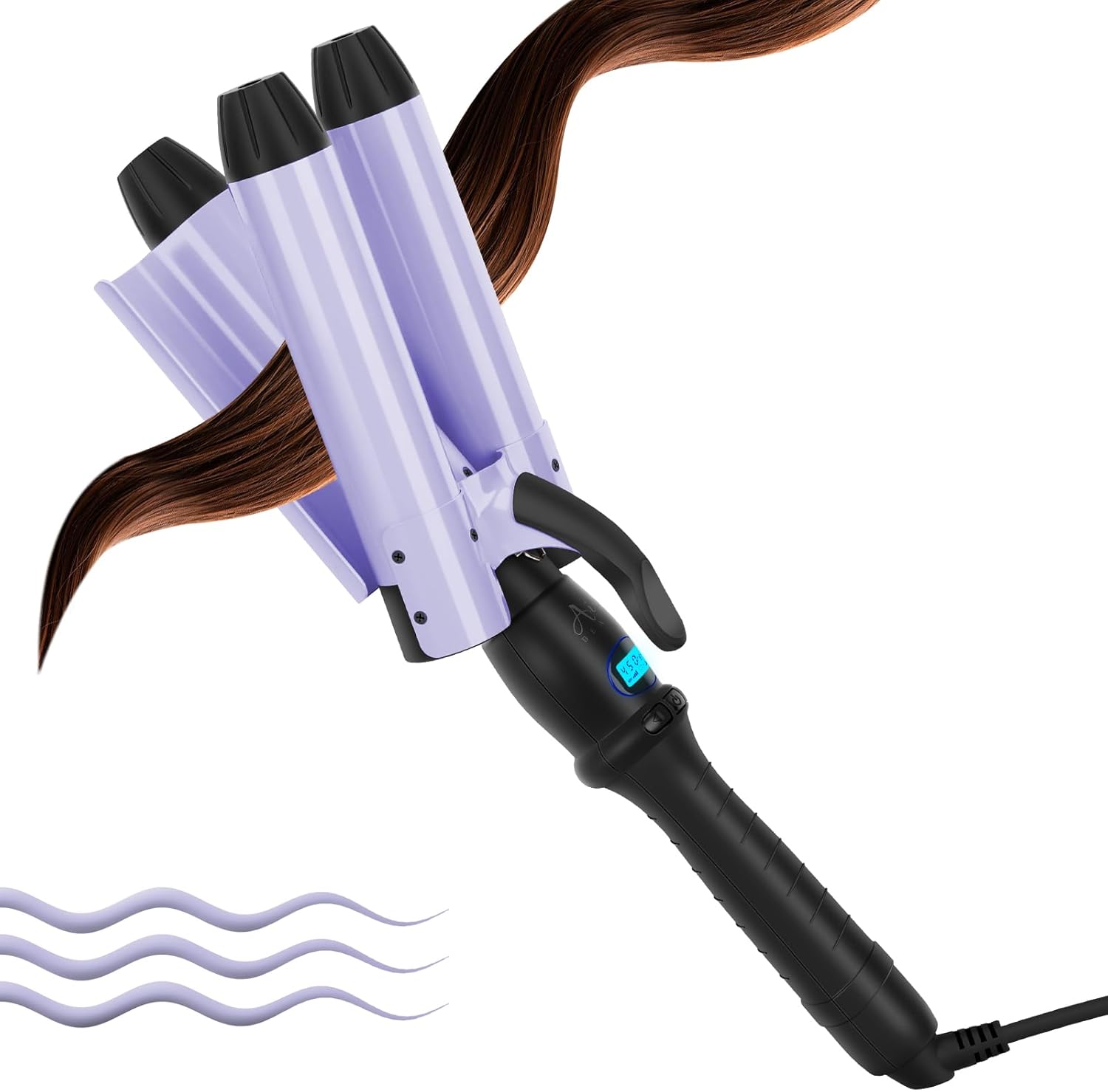 Amazon.com: 32mm Aima Beauty Big Wave Curling Iron Mermaid Hair Waver 3 ...