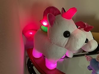 Amazon.com: Adopt Me! Neon Unicorn Light-Up Plush - Soft and Cuddly - Three Light-Up Modes ...