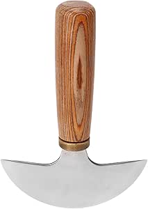 Tnfeeon Leather Knife, Walnut Handle Half Round Knife with High Carbon ...
