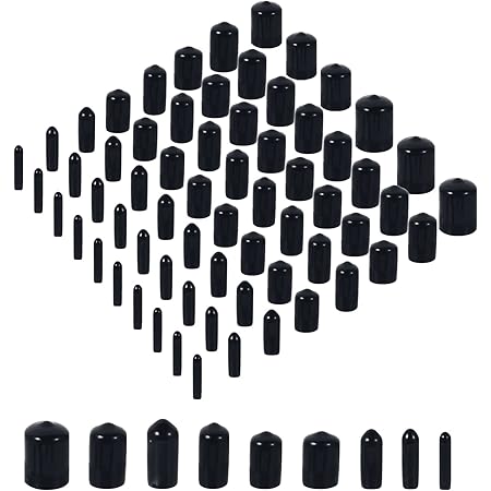 Amazon.com: Bonsicoky 120Pcs Round Rubber End Caps 1/2 Inch (12mm) ID ...