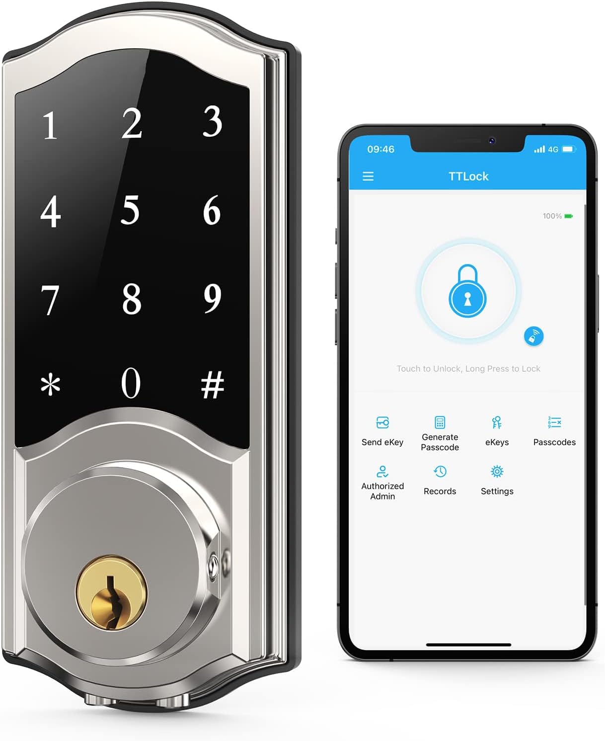 Keyless Entry Door Lock Deadbolt, Smart Lock Front Door, Electronic ...
