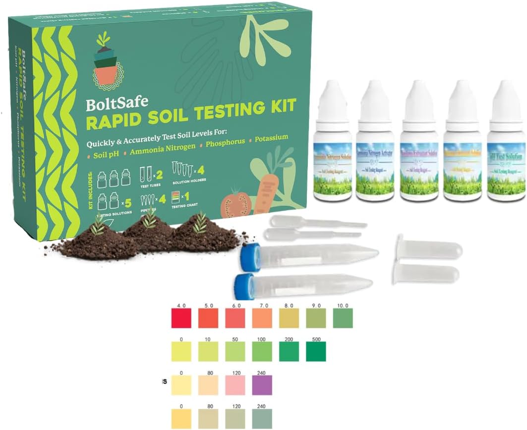 BoltSafe Professional Soil Test Kit: pH, Nitrogen, Phosphorus ...