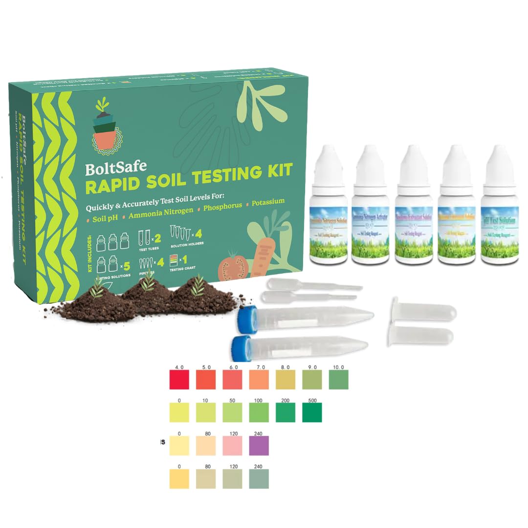 BoltSafe Professional Soil Test Kit: pH, Nitrogen, Phosphorus ...