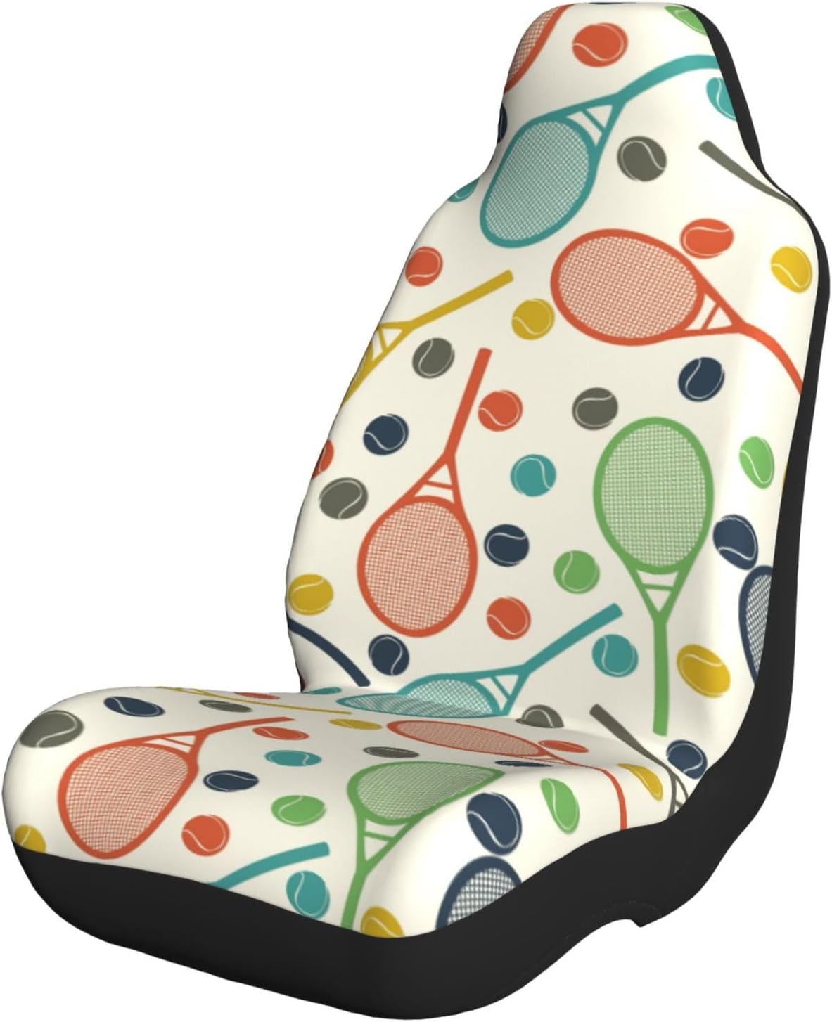 Amazon.com: Pevtufa Racket and Tennis Ball Front Seat Car Seat Cover ...