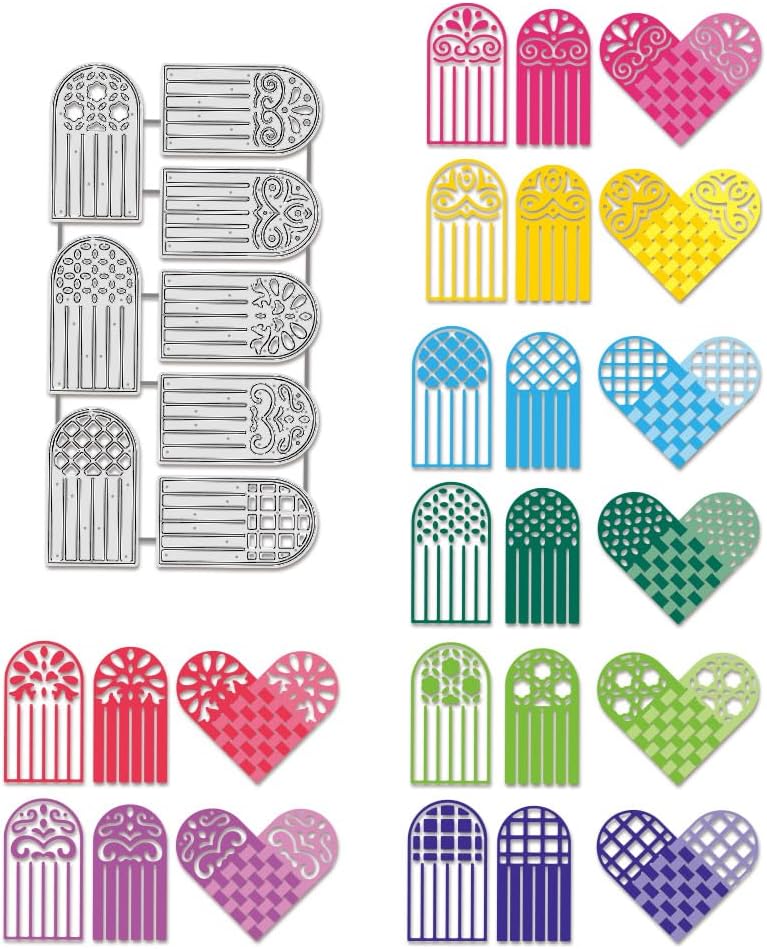 Amazon.com: BENECREAT Heart Cutting Dies, 8pcs Arch Metal Stencils ...