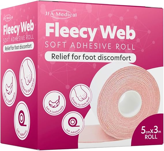 JFA Medical Fleecy Web Adhesive Roll for Feet 5cm x 3m : Amazon.co.uk ...