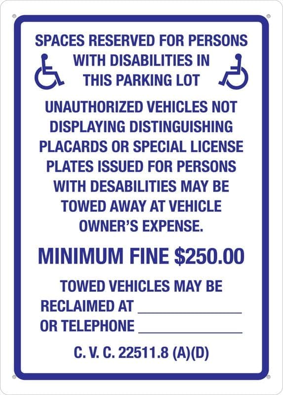 Spaces Reserved for Persons with Disabilities in This Parking Lot ...