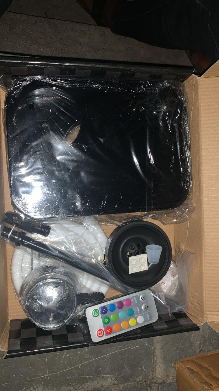 Buy Hookah Set Pots Premium Shisha 17 inch Iron Qt Glass Iron and Steel ...