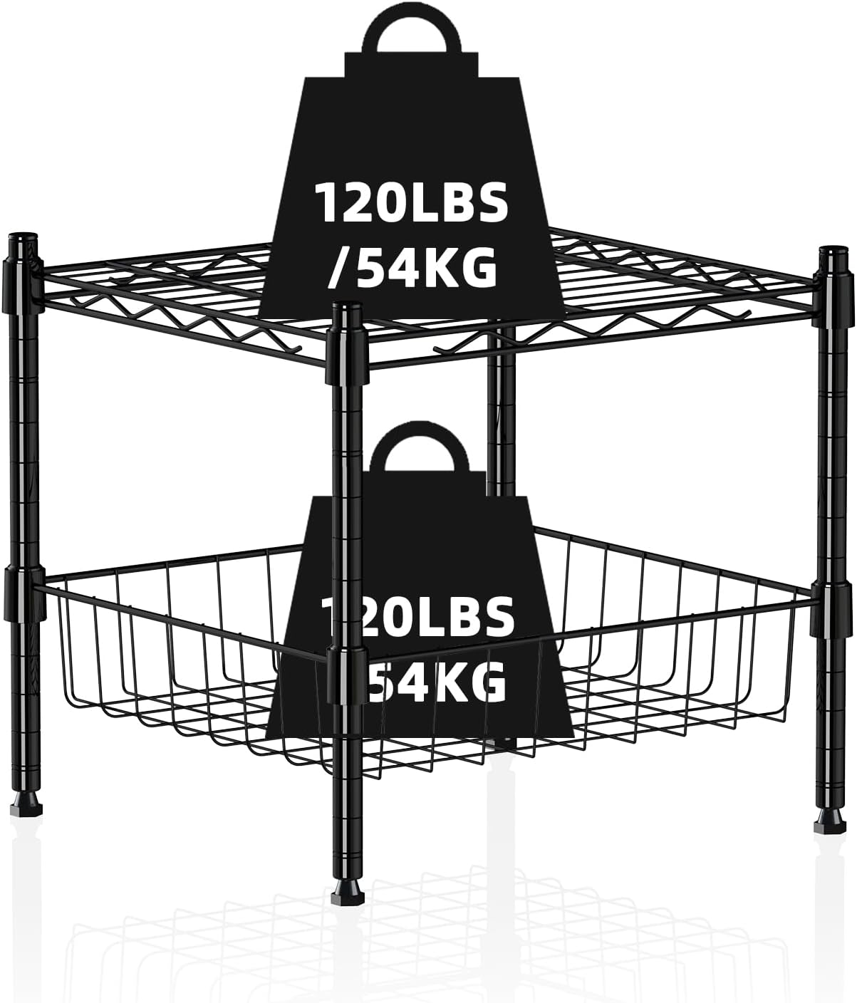 Amazon.com: CLCARE Stacking Shelf Adjustable, Stackable & Expandable ...
