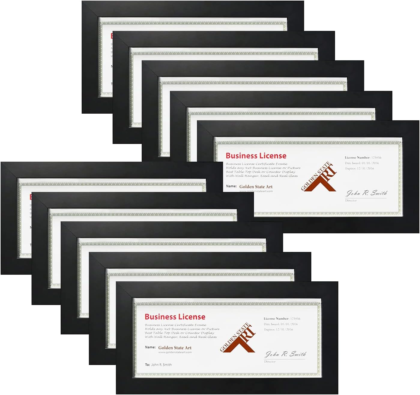 Amazon.com: Golden State Art, Wood Frame for 4x9 Business License ...