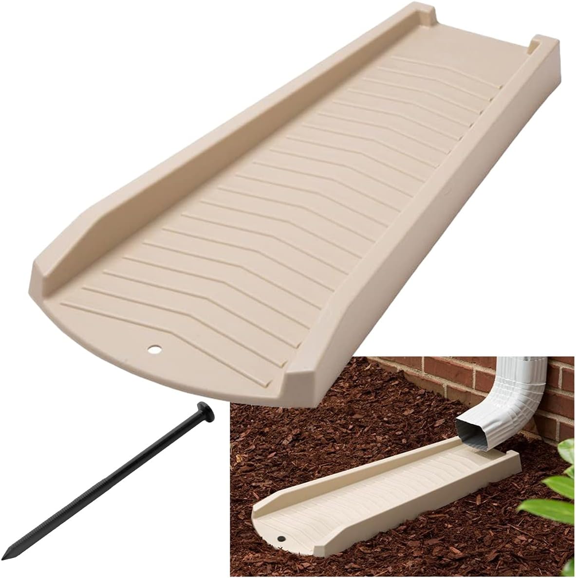 Amazon.com: 2-Pack Decorative Downspout Limestone Splash Block Rain ...