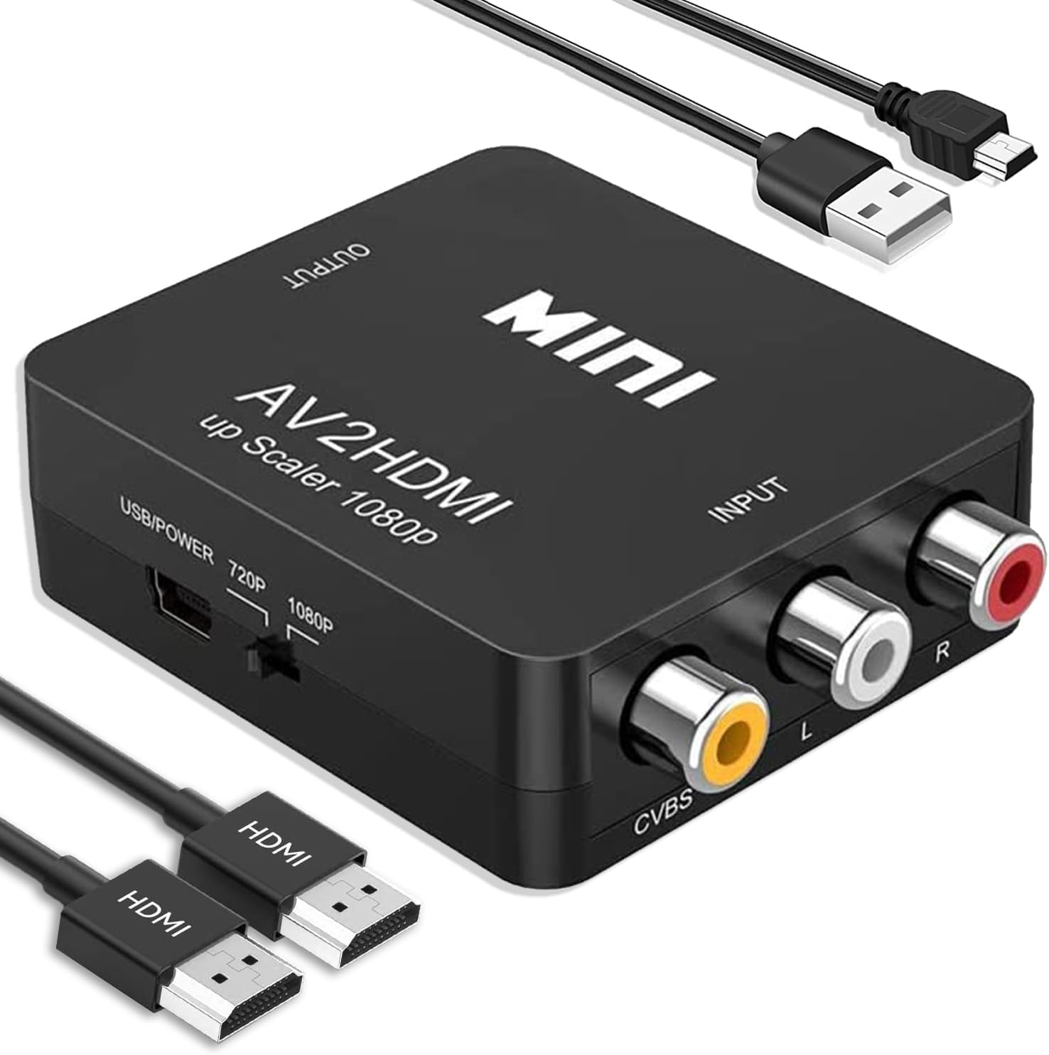 Amazon.com: Chodwe RCA to HDMI Converter, 1080P Mini RCA Composite CVBS ...