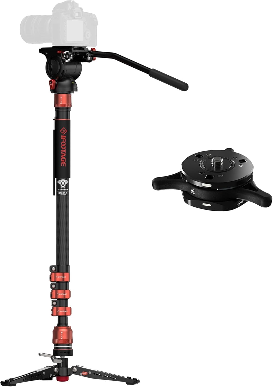 Amazon.com : IFOOTAGE 71 "monopod with Fluid Head and Quick Release ...